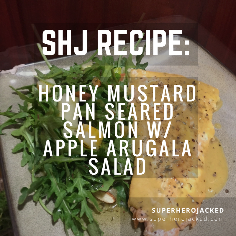 Honey Mustard Pan Seared Salmon with Apple Arugula Salad – Superhero Jacked
